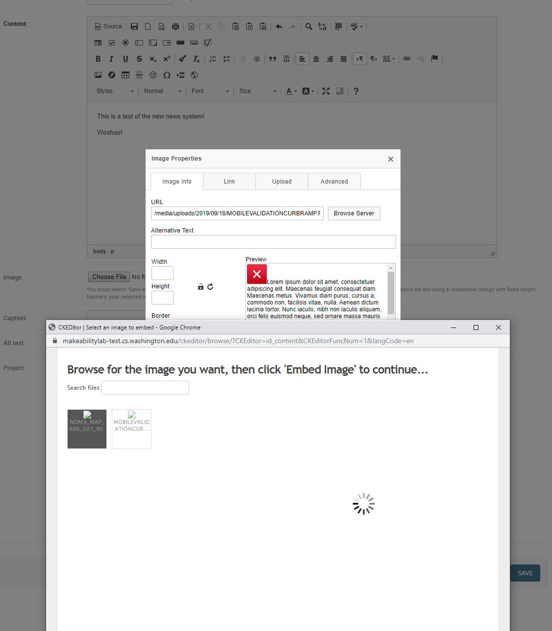 Uploading images in new CKEditor doesn't work · Issue #816 · makeabilitylab ...