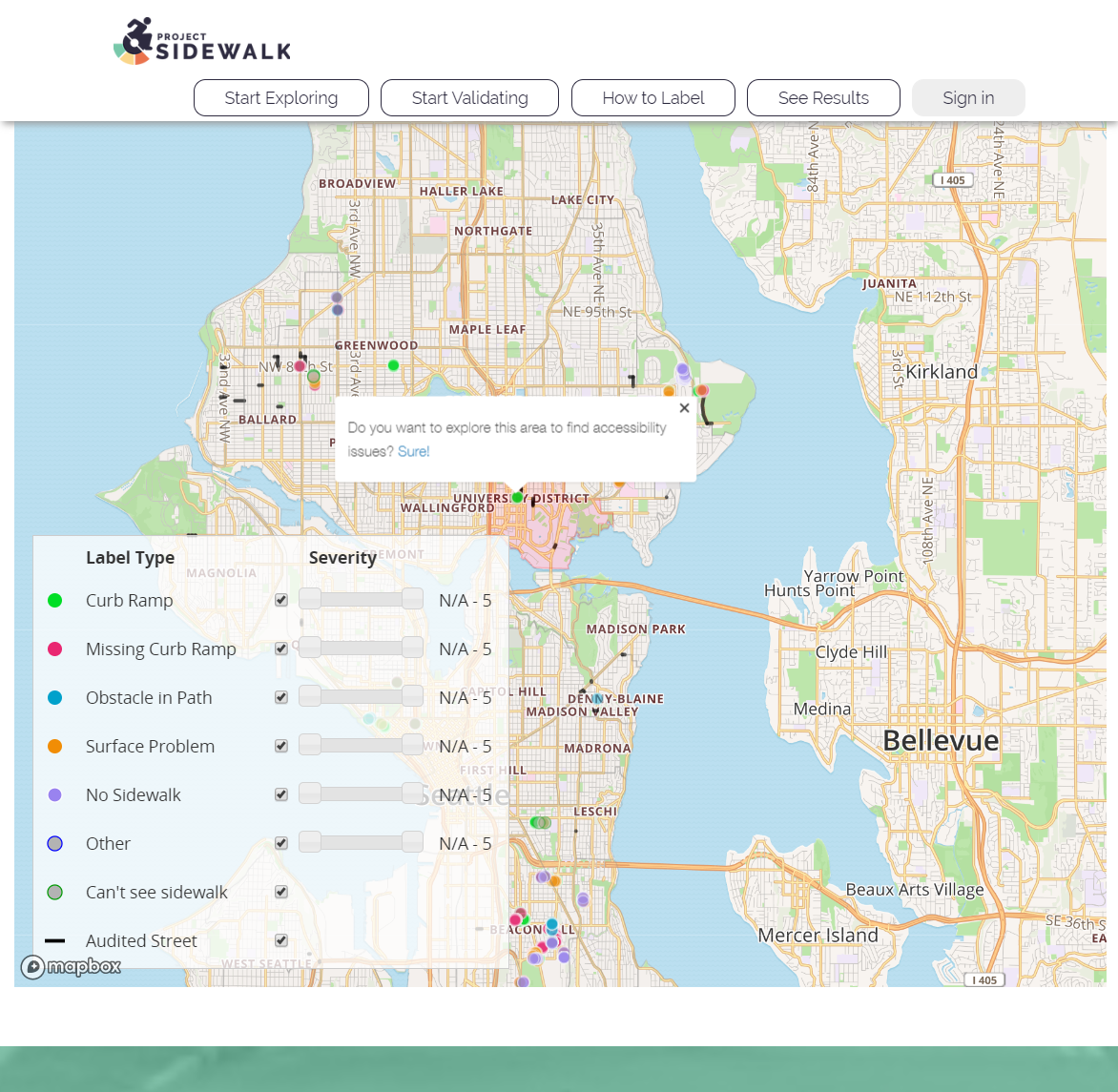 Be able to minimize legend in /labelmap · Issue #1931 · ProjectSidewalk/SidewalkWebpage · GitHub