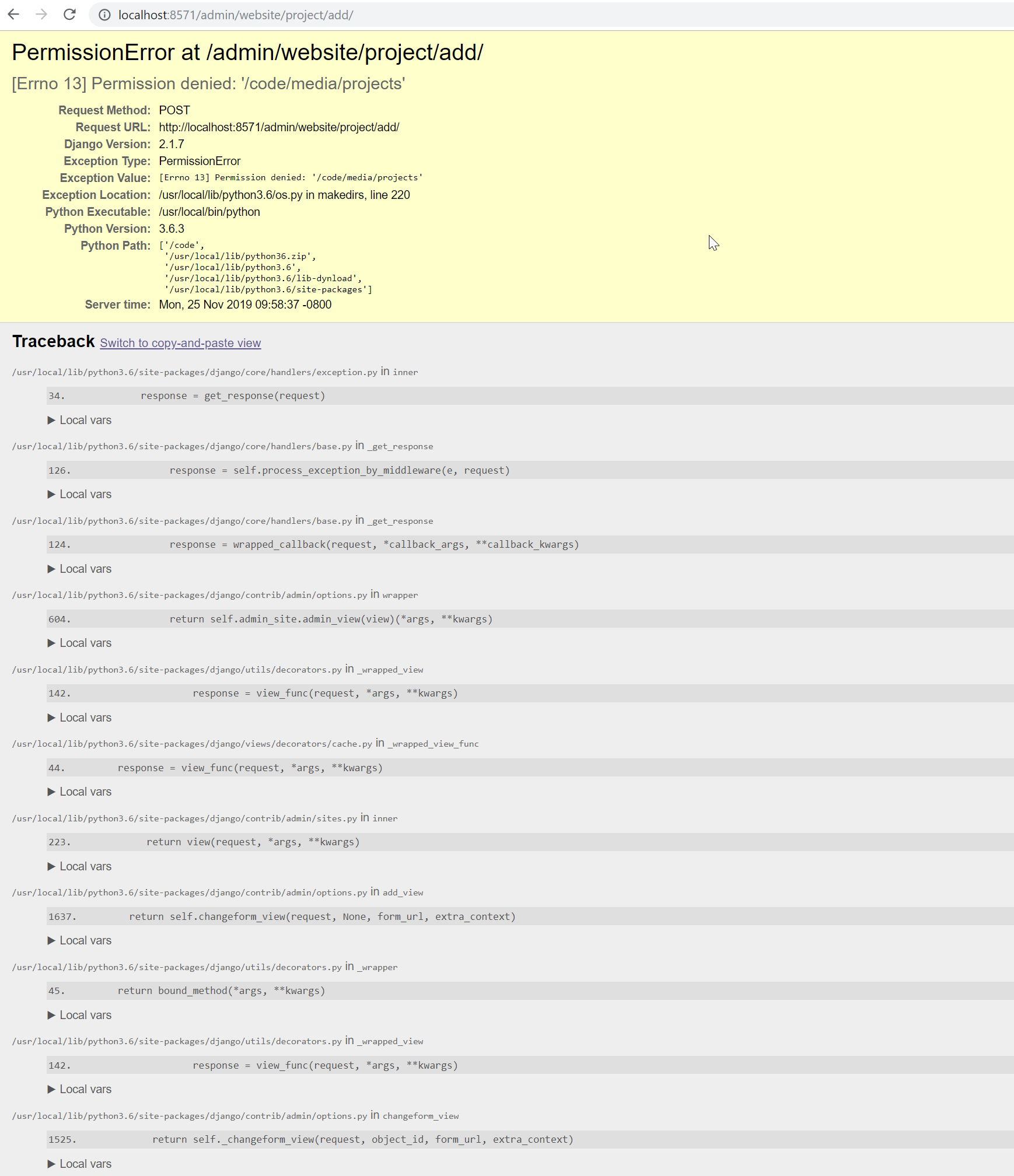 Can't access /code/media/projects on Windows dev environment with Docker · Issue #826 ...