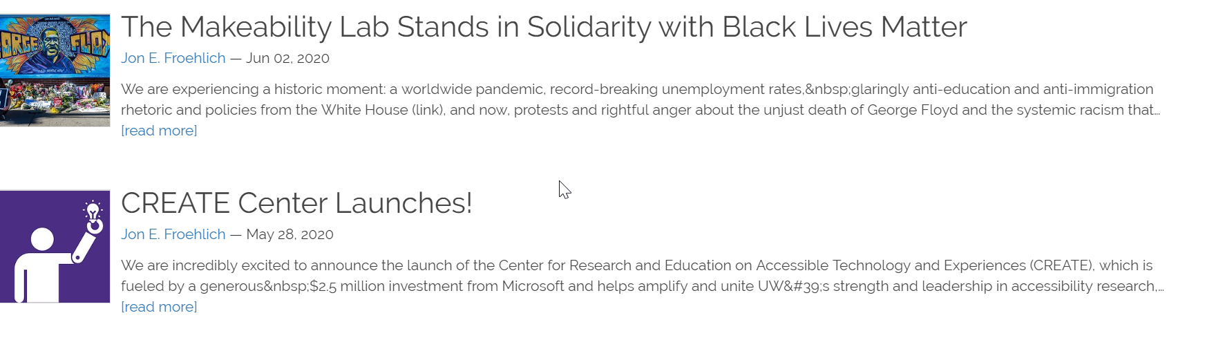 Embedded html not rendered correctly on news listing page · Issue #862 · makeabilitylab ...