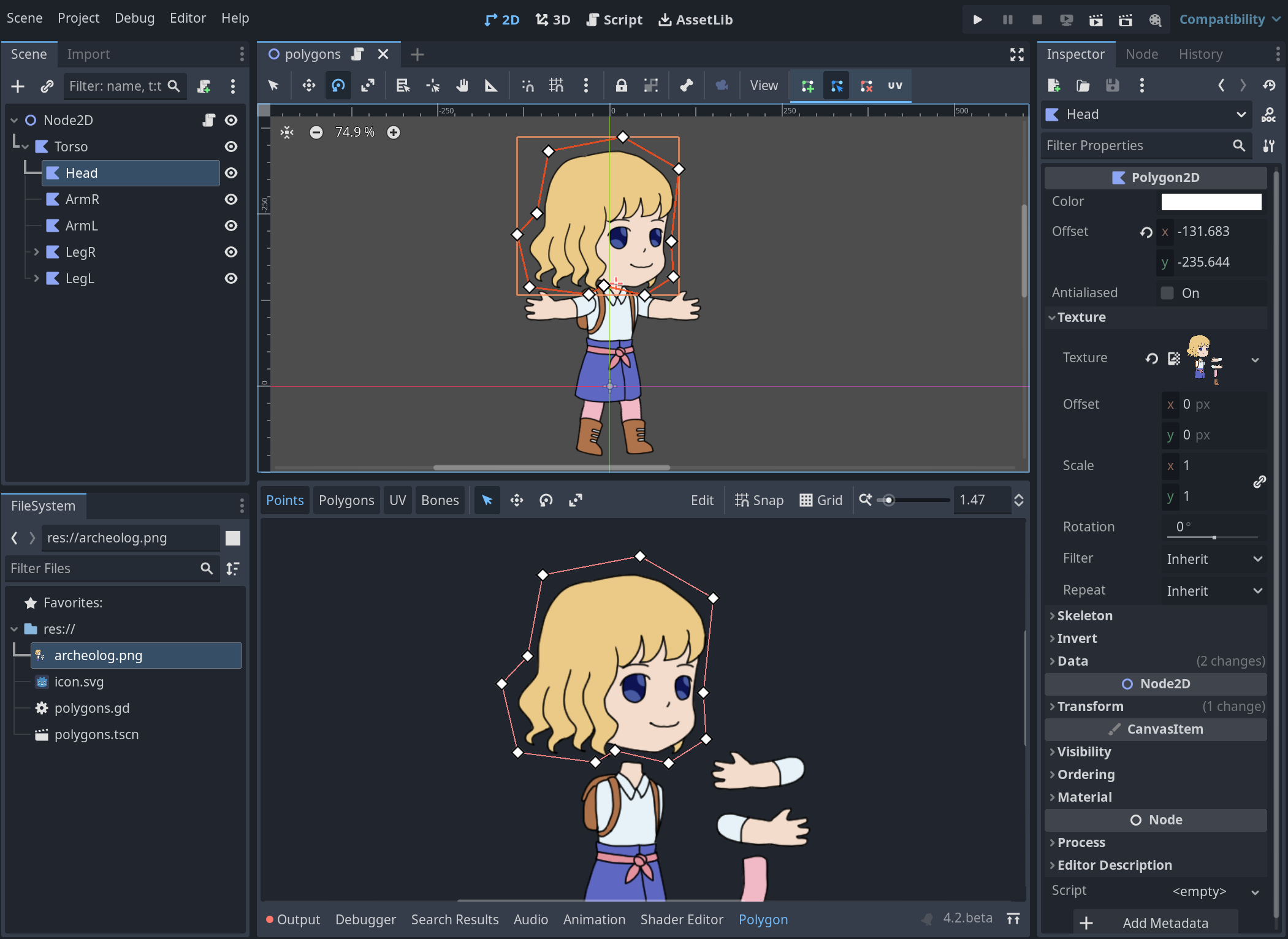 Move Polygon2ds Uv Editor To Bottom Dock Rename To Polygon Editor · Issue 8209 · Godotengine