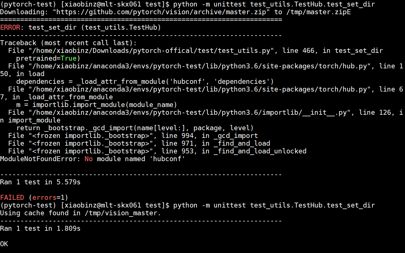 Test case bug when run unit test: test_set_dir · Issue #14610 · pytorch ...
