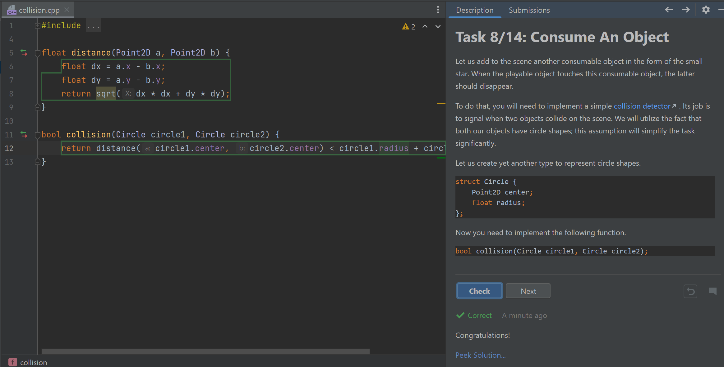 Unable to progress in CppBasics because the Check button fails to advance · Issue #7 · jetbrains ...