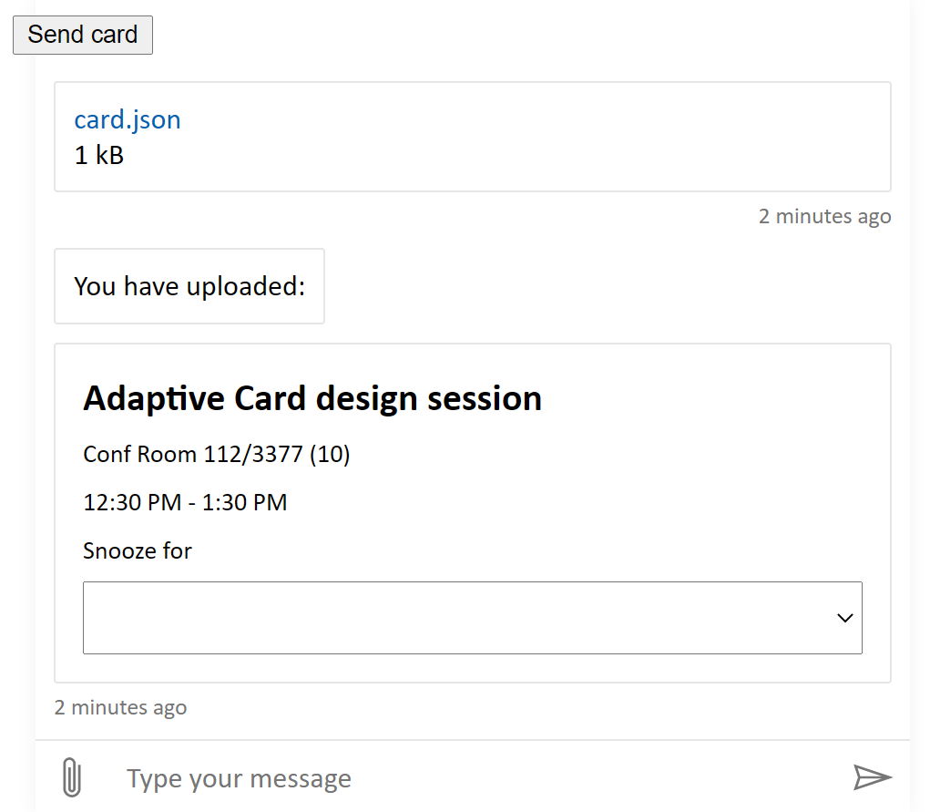 [OC] Send Adaptive Cards from WebChat · Issue #4001 · microsoft/BotFramework-WebChat · GitHub