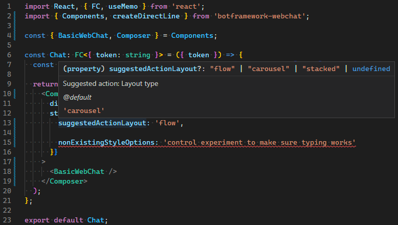 Suggested Action Layout option doesn't work · Issue #4467 · microsoft/BotFramework-WebChat · GitHub