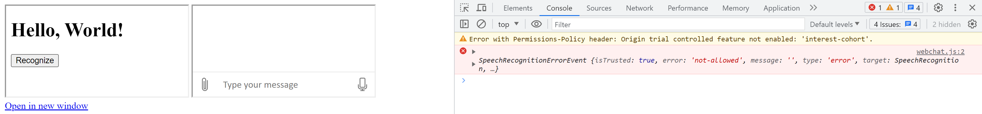 microphone `Speech recognition error` within iframe component · Issue #4731 · microsoft ...
