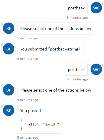 Postback with string value should also hide · Issue #1431 · microsoft/BotFramework-WebChat · GitHub