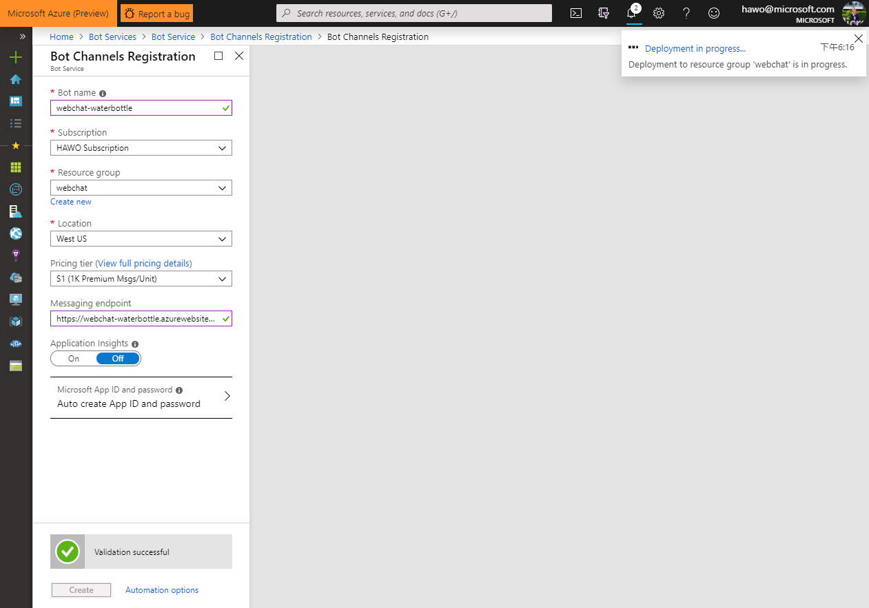 Create button on Bot Channel Registration blade does not proceed as expected · Issue #117 ...