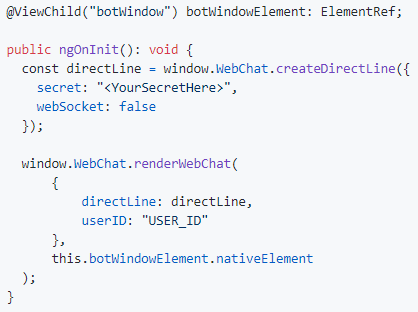 Remove secret from the Angular sample · Issue #3211 · microsoft/BotFramework-WebChat · GitHub