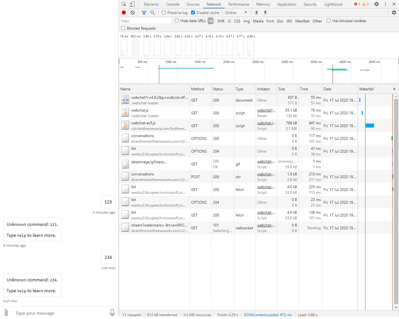 DirectLine connection issue in 4.9.2. · Issue #3314 · microsoft/BotFramework-WebChat · GitHub