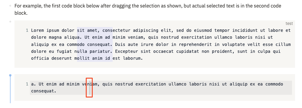 Selecting Text And Cursor Bug When Using Css To Wrap Content In Code Block · Issue 6722 