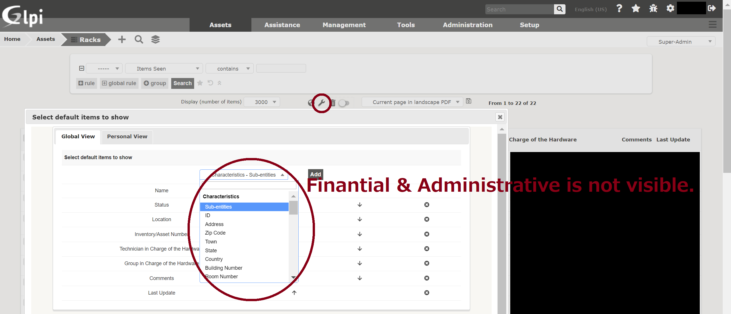 Management information cannot be displayed and cannot be searched ...