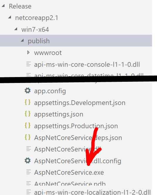 No EXE file created when targeting .Net Core · Issue #7049 · dotnet/AspNetCore.Docs · GitHub