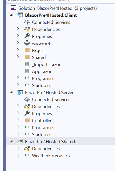 Vs2019 Pre2 Loads A Blank Solution For A Blazor Hosted Project · Issue 