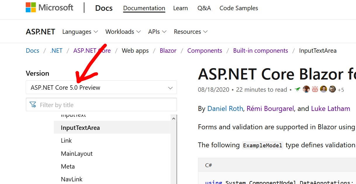 Multiple issues with TOC, Content and formatting for Blazor components · Issue #19850 · dotnet ...