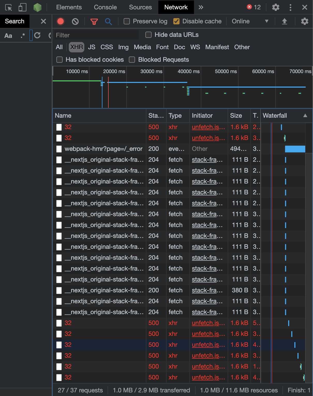 Any Way To Disable The Development 500 Error Page From Continually Calling The Server And