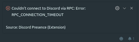 RPC_CONNECTION_TIMEOUT Error when trying to connect · Issue #399 · iCrawl/discord-vscode · GitHub
