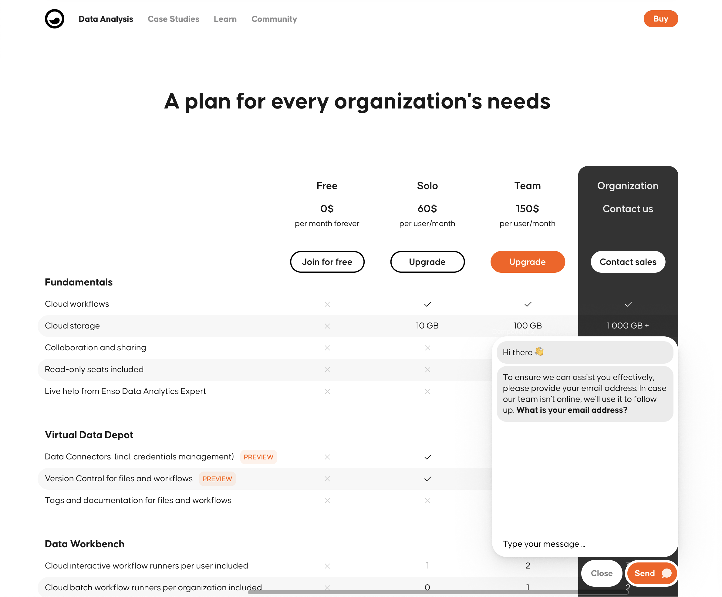 Pricing For The Website · Issue 8149 · Enso Org Enso · Github