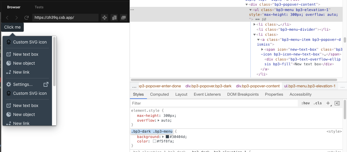 Menu should have a dark scrollbar in dark mode · Issue #4565 · palantir ...