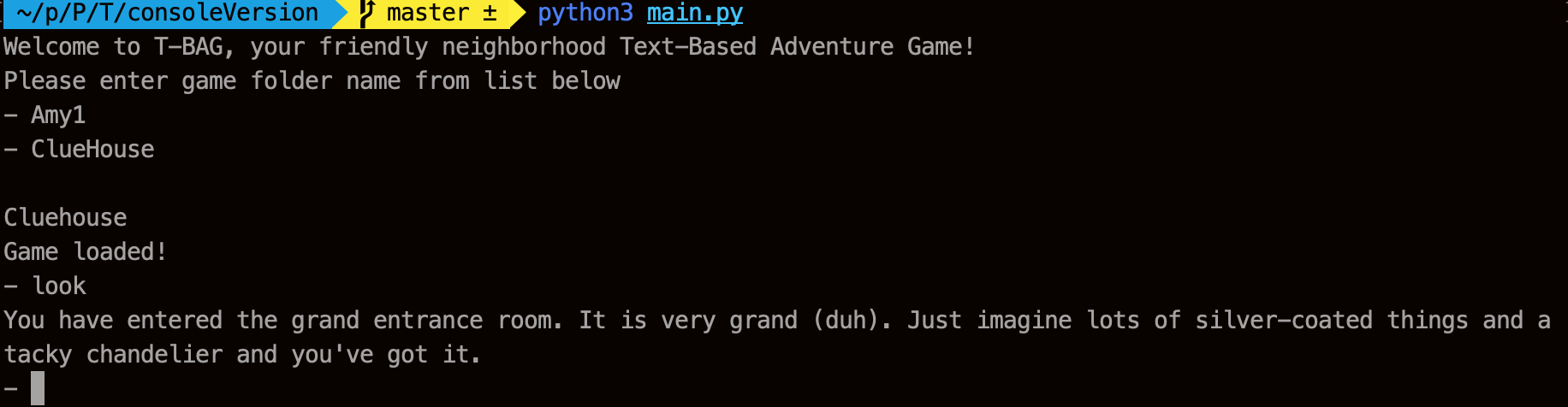 GitHub - IamSurrett/T-BAG: Python text-based adventure game