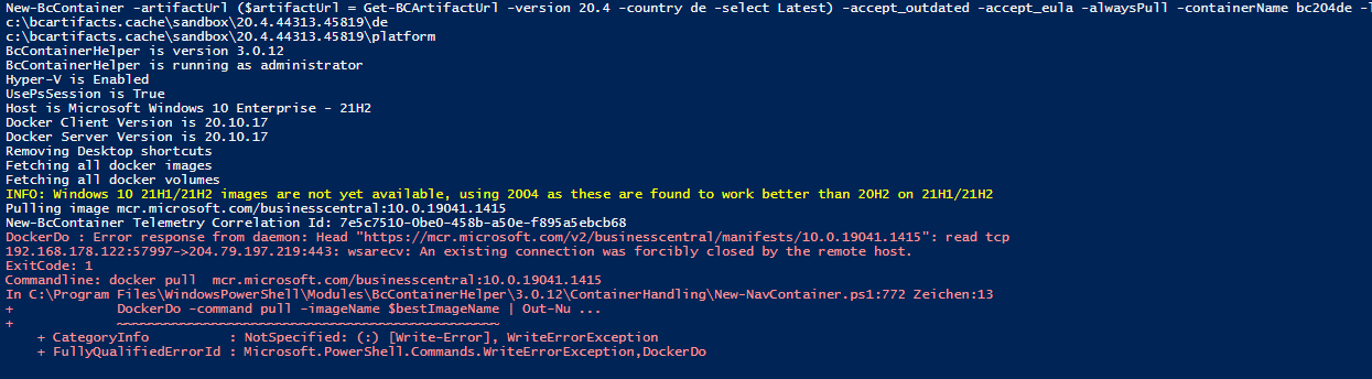 Cannot pull docker image microsoft/bcsandbox · Issue #230 · microsoft/navcontainerhelper · GitHub