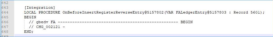 Event Request Codeunit 5600 Fa Insert Ledger Entry Onbeforeinsertregisterreverseentry · Issue