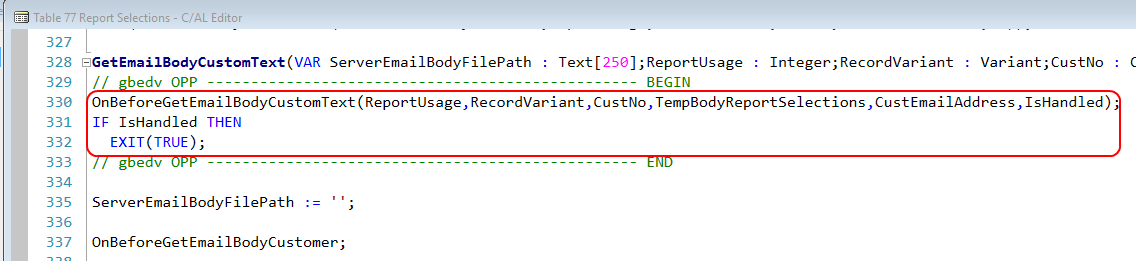 [Event Request] Table 77 Report Selections: OnBeforeGetEmailBodyCustomText · Issue #2225 ...