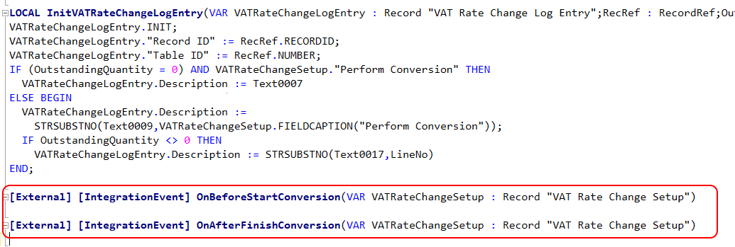 [Event Request] Codeunit 550 VAT Rate Change Conversion : OnBeforeStart…, OnAfterFinish… · Issue ...