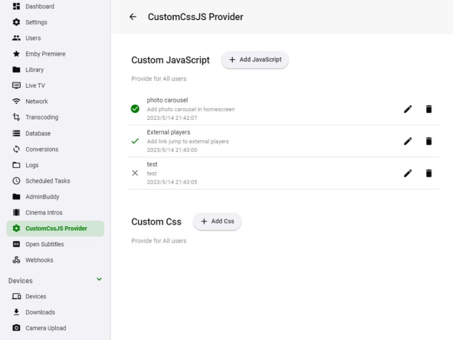 GitHub - Shurelol/Emby.CustomCssJS: Easy to manage your Custom JavaScript and Css to modify Emby