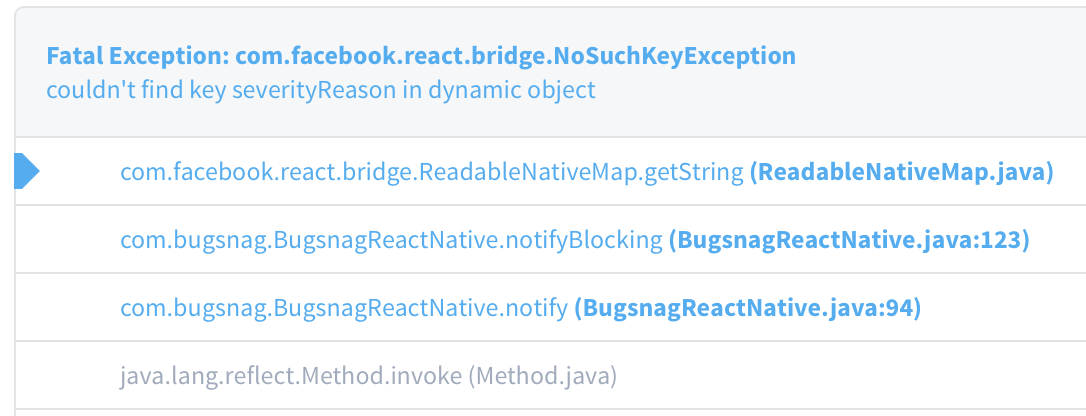 com.facebook.react.bridge.NoSuchKeyException · couldn't find key ...