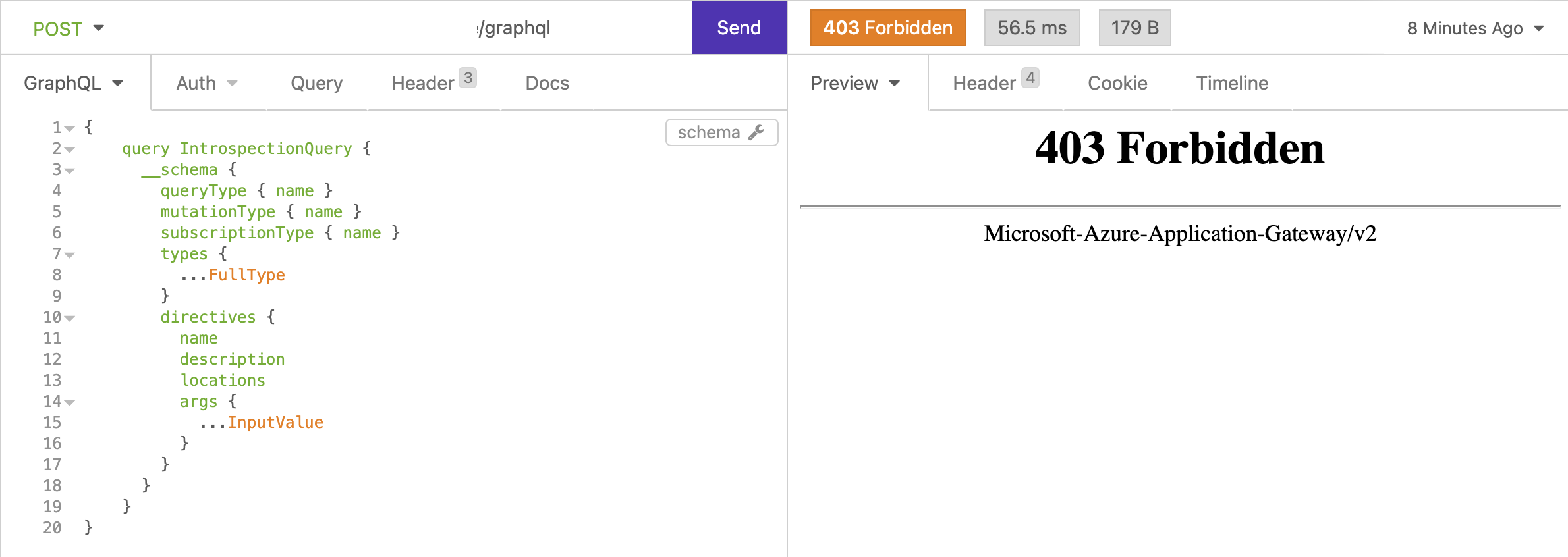 Graphql Introspection Query Returns 403 Forbidden · Issue 1638 · Azure 