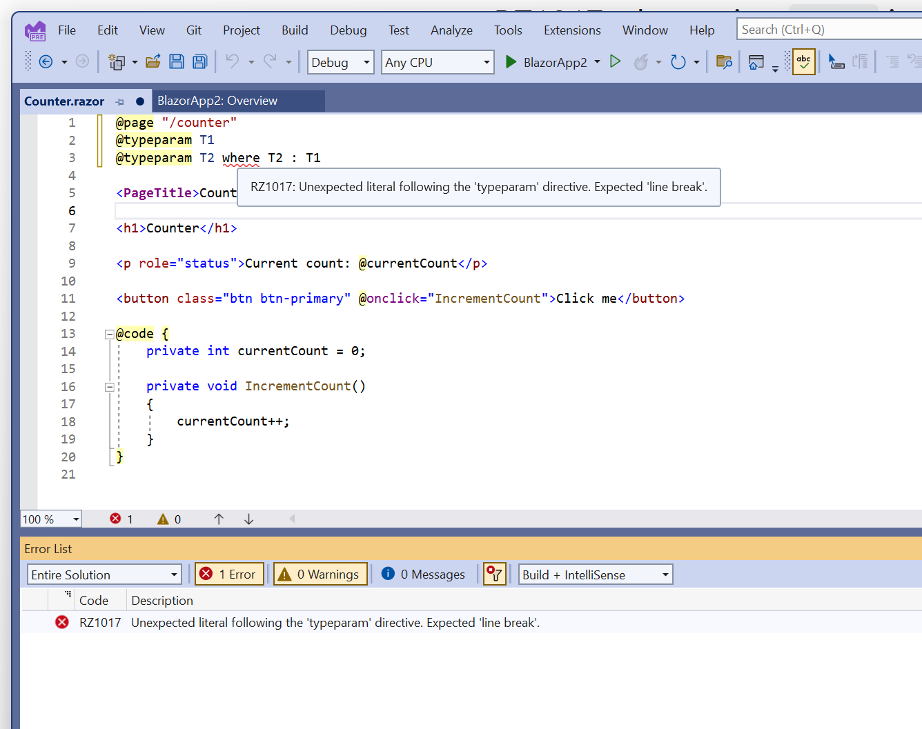 Rz1017 When Using `where` In A Typeparam Constraint · Issue 8788 · Dotnetrazor · Github