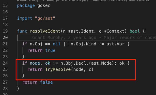 Issue resolving a variable to a constant · Issue #340 · securego/gosec · GitHub