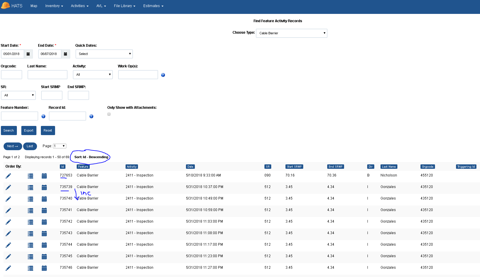 Fix Feature Number Column Sorting · Issue #1005 · WSDOT/HATS · GitHub