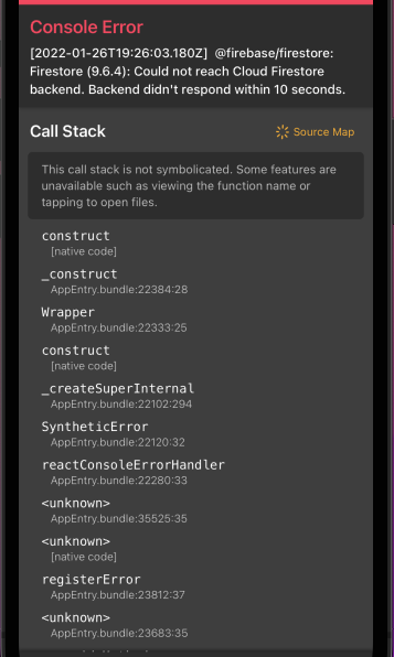@firebase/firestore: Firestore (9.6.4) Could not reach Cloud Firestore ...
