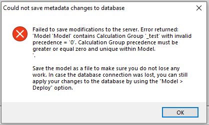 Power BI Desktop -> External Tools -> Tabular Editor -> 2nd Calculation Group Error · Issue #528 ...