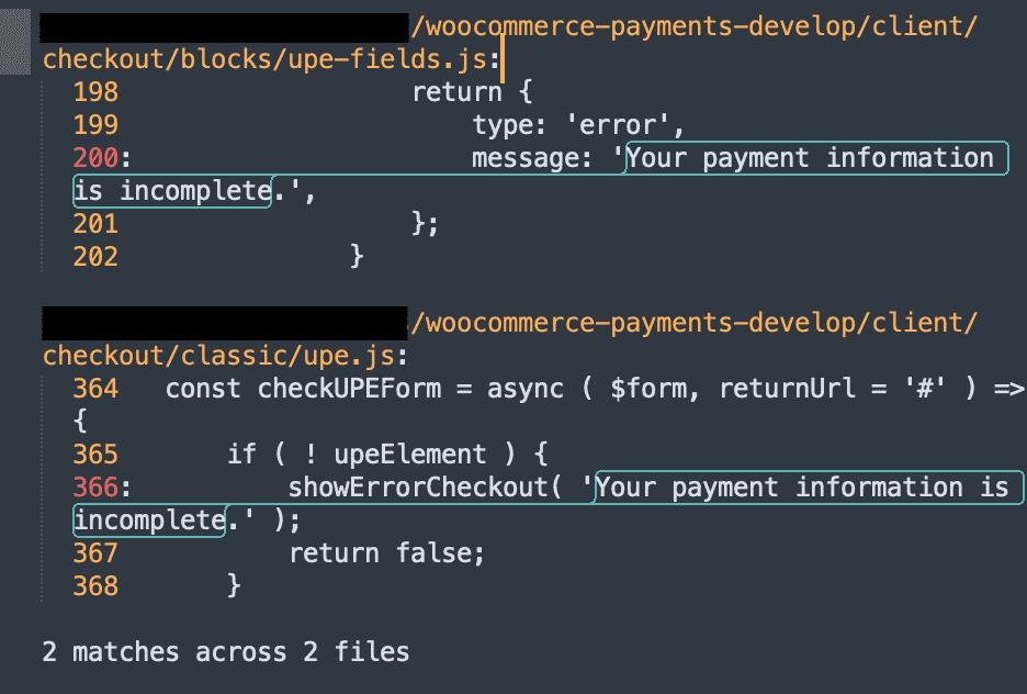 Hard-coded "Your payment information is incomplete" cannot be translated. · Issue #4612 ...