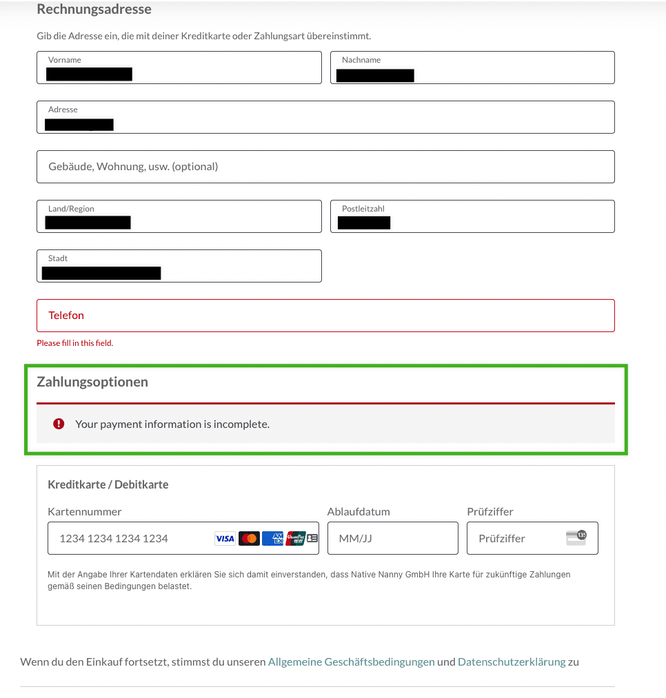 Hard-coded "Your payment information is incomplete" cannot be translated. · Issue #4612 ...