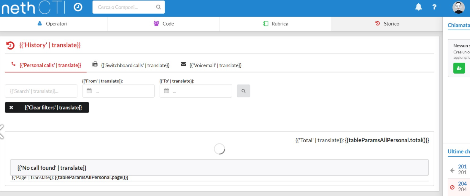 Broken history interface using a user with no extension associated · Issue #5938 · nethesis/dev ...