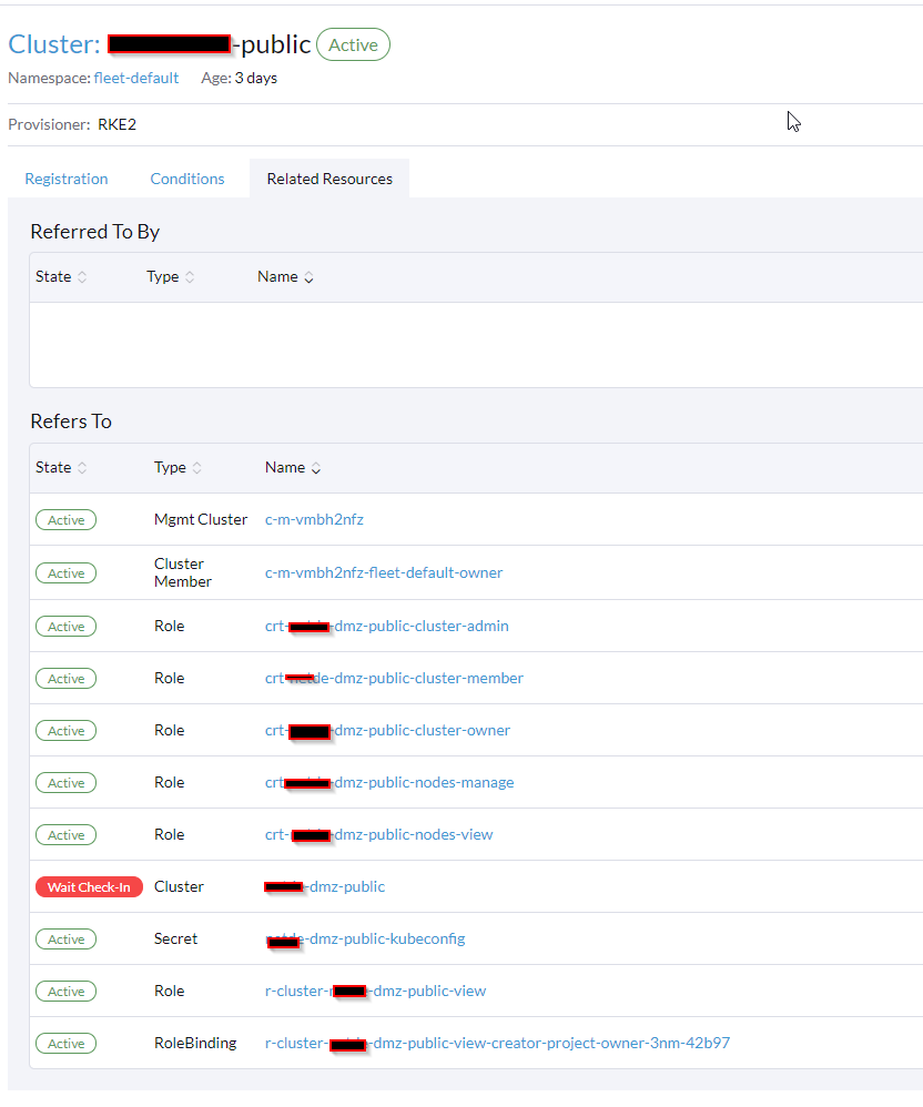 Importing custom cluster stuck in "Wait Check-in", fails with "fleet-agent" is forbidden: User ...