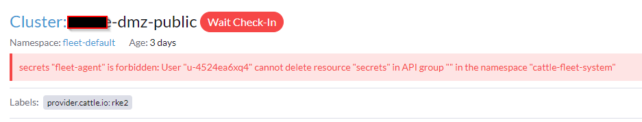 Importing Custom Cluster Stuck In Wait Check In Fails With Fleet Agent Is Forbidden User