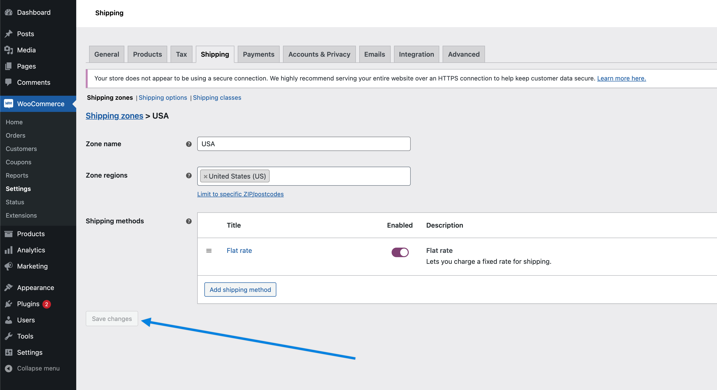 Shipping Zone save changes button gets greyed out · Issue #30630 · woocommerce/woocommerce · GitHub