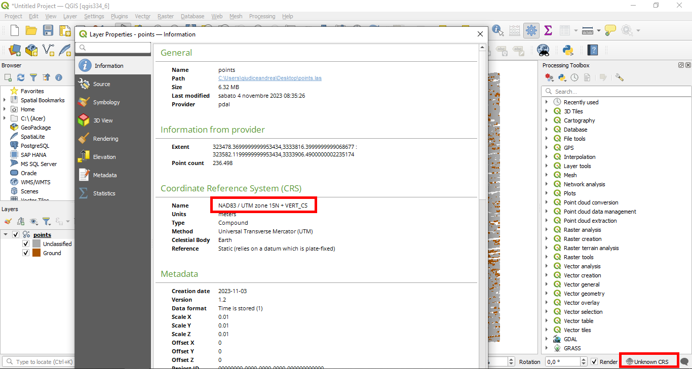EPSG code of CRS (NAD83 / UTM zone 15N + VERT_CS) not recognised for ...