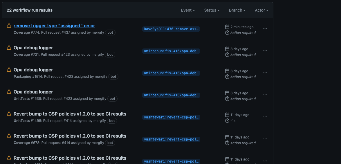 Remove Assigned pr trigger · Issue #436 · elastic/cloudbeat · GitHub