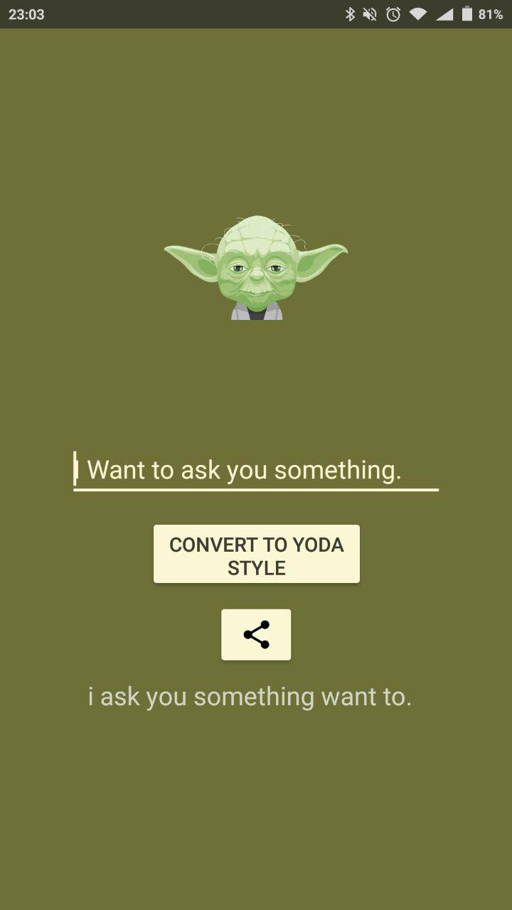GitHub - BohdanNikoletti/YodaTalk: Simple Android app builded to try Kotlin. Using https ...