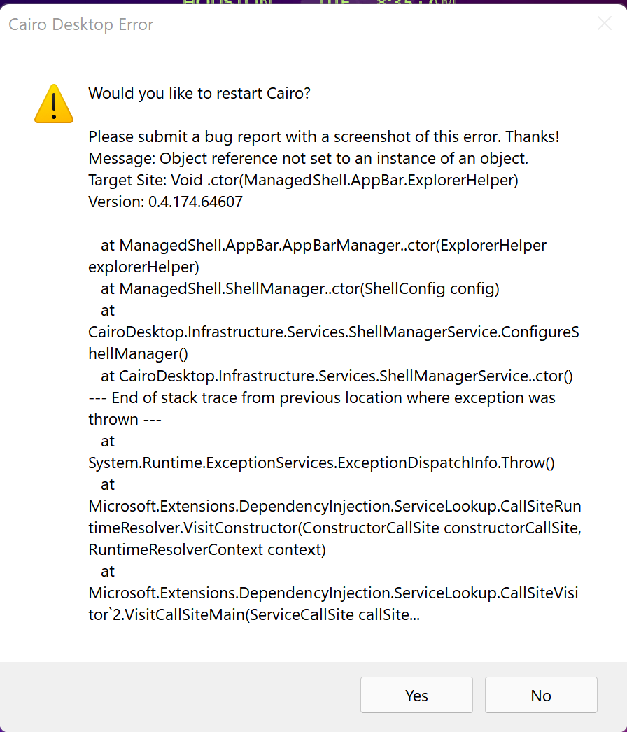 Bug Report with this screenshot · Issue #658 · cairoshell/cairoshell · GitHub