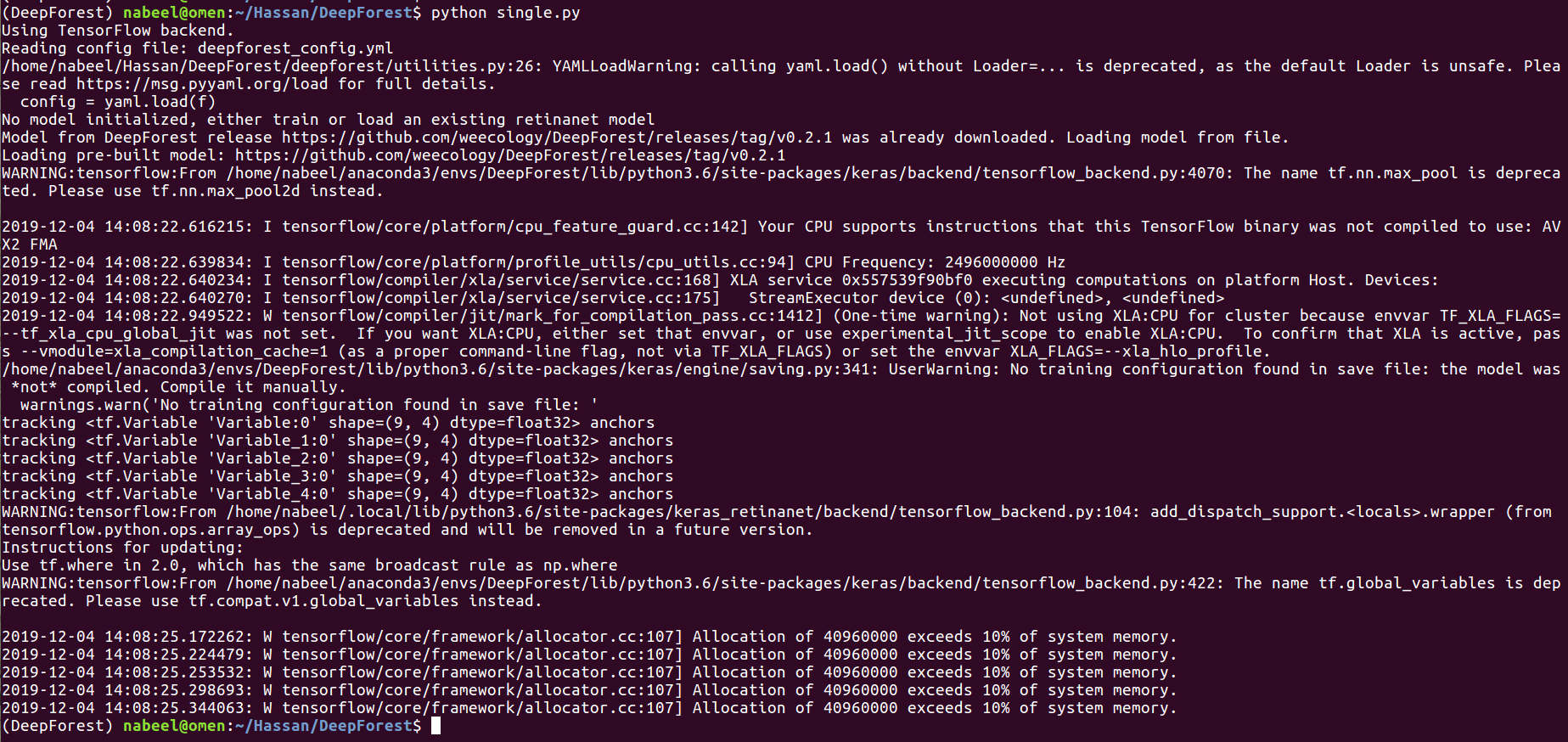 No training configuration found in save file: the model was *not* compiled. Compile it manually ...