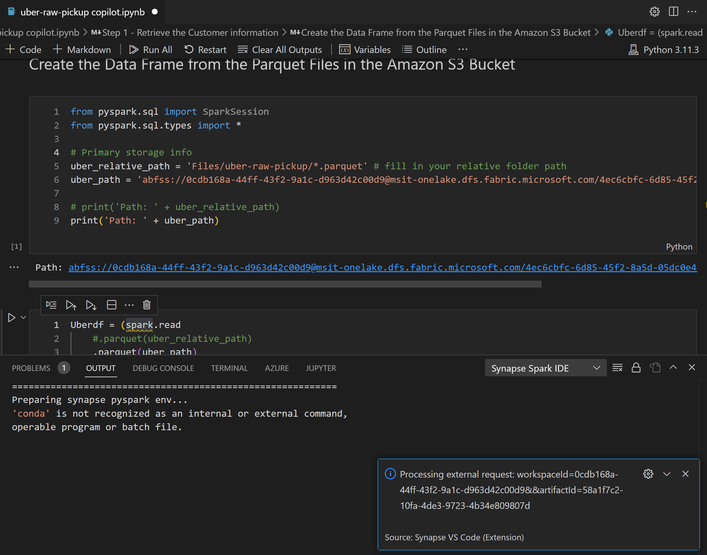 Preparing Synapse Pyspark Env Conda Is Not Recognized As An Internal Or External Command