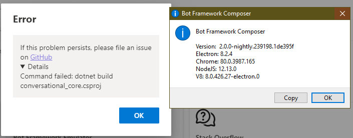 Unable to create project using Basic conversational bot template · Issue #7259 · microsoft ...