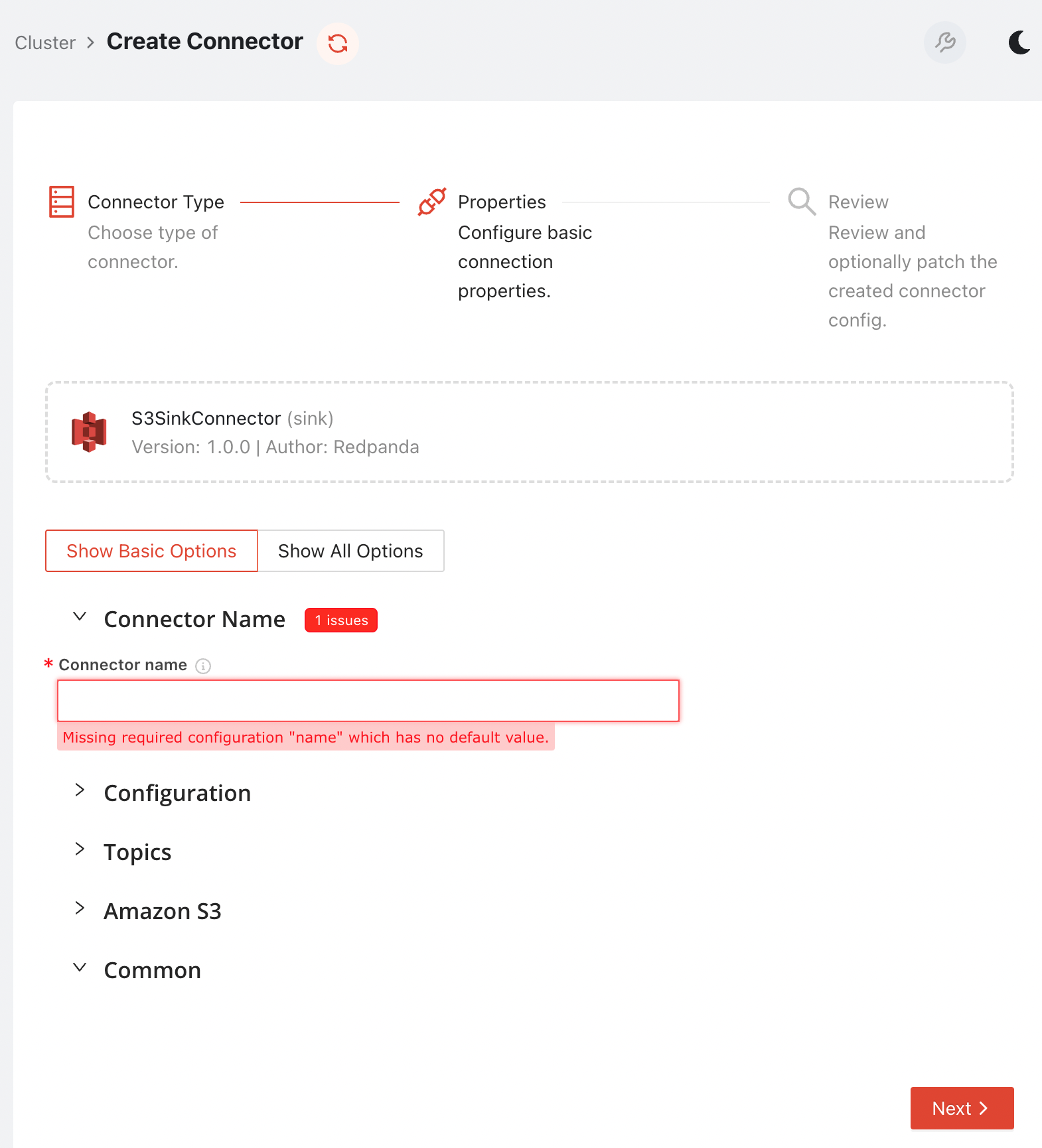 Common Section Displayed Even When Empty · Issue 520 · Redpanda Data